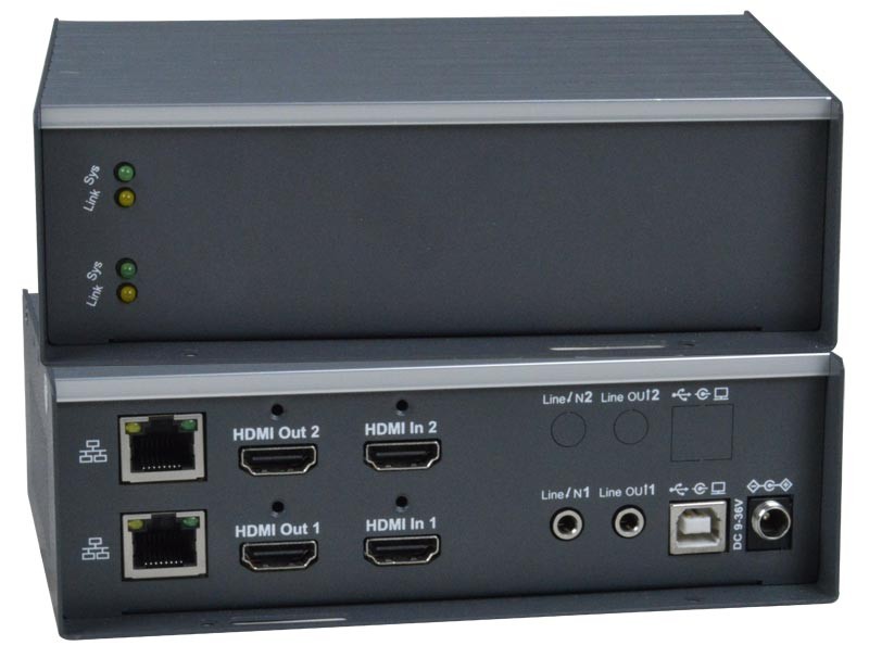 Dual Head 4K HDMI USB KVM Extender Over IP Two Monitors CAT6