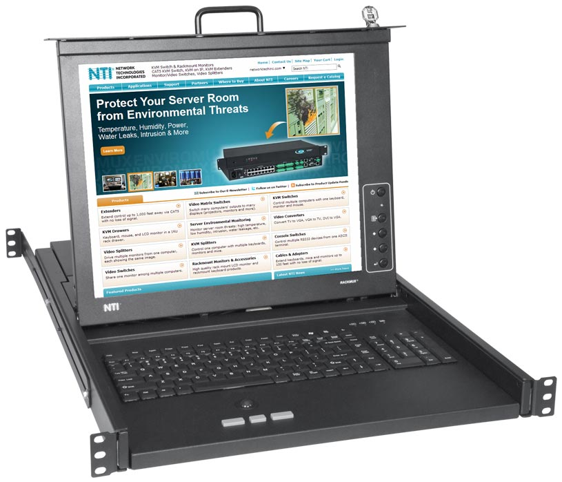 SUN USB KVM drawer integrated built-in switch rackmount shelf 1RU